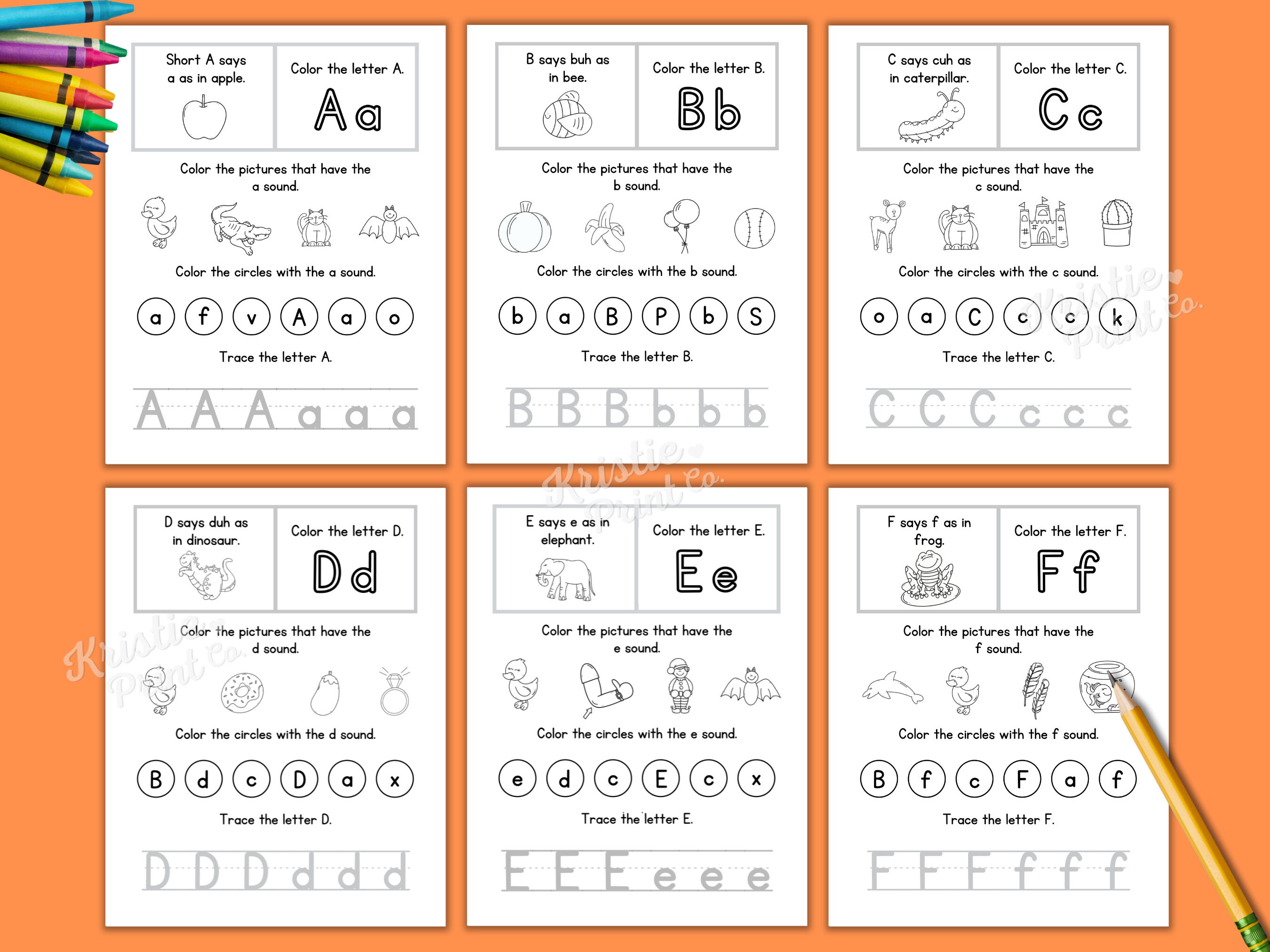 Preschool and Kindergarten Alphabet Worksheets, Uppercase and Lowercase ...