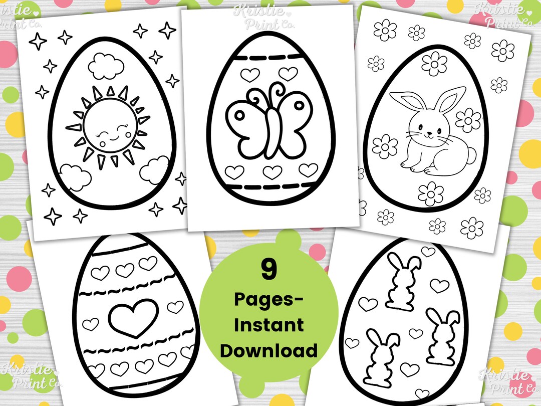 Easter Egg Coloring Pages for Kids, Toddlers, Easter Activities, Easter ...