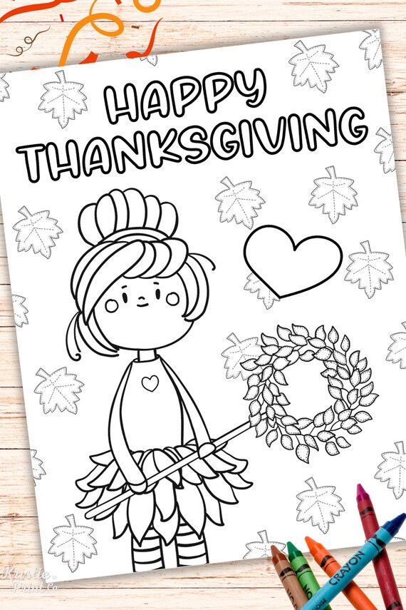 Linda Página Para Colorear De Pavo De Acción De Gracias