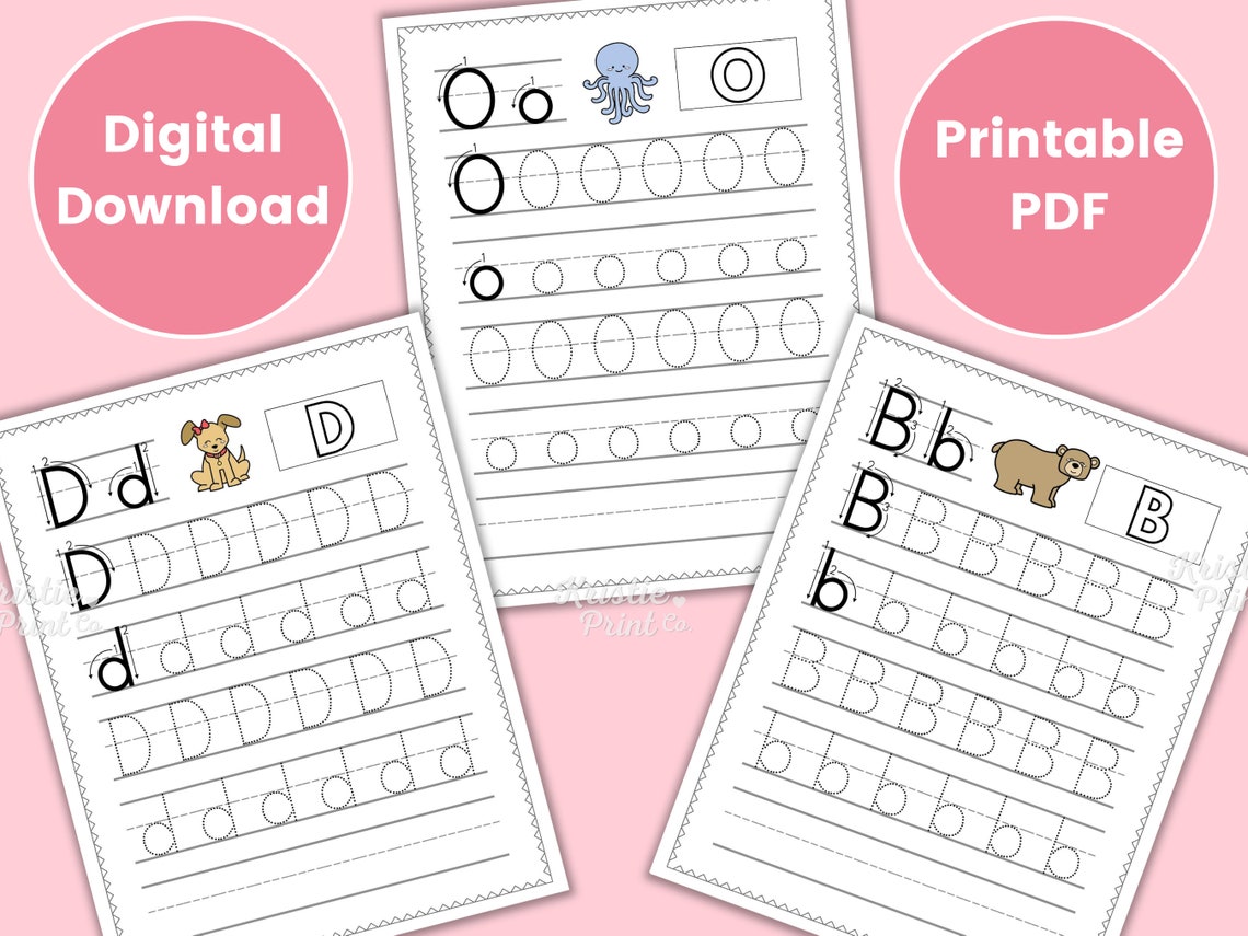 26 Letter Tracing Worksheets, Handwriting Practice Worksheets for Kids ...