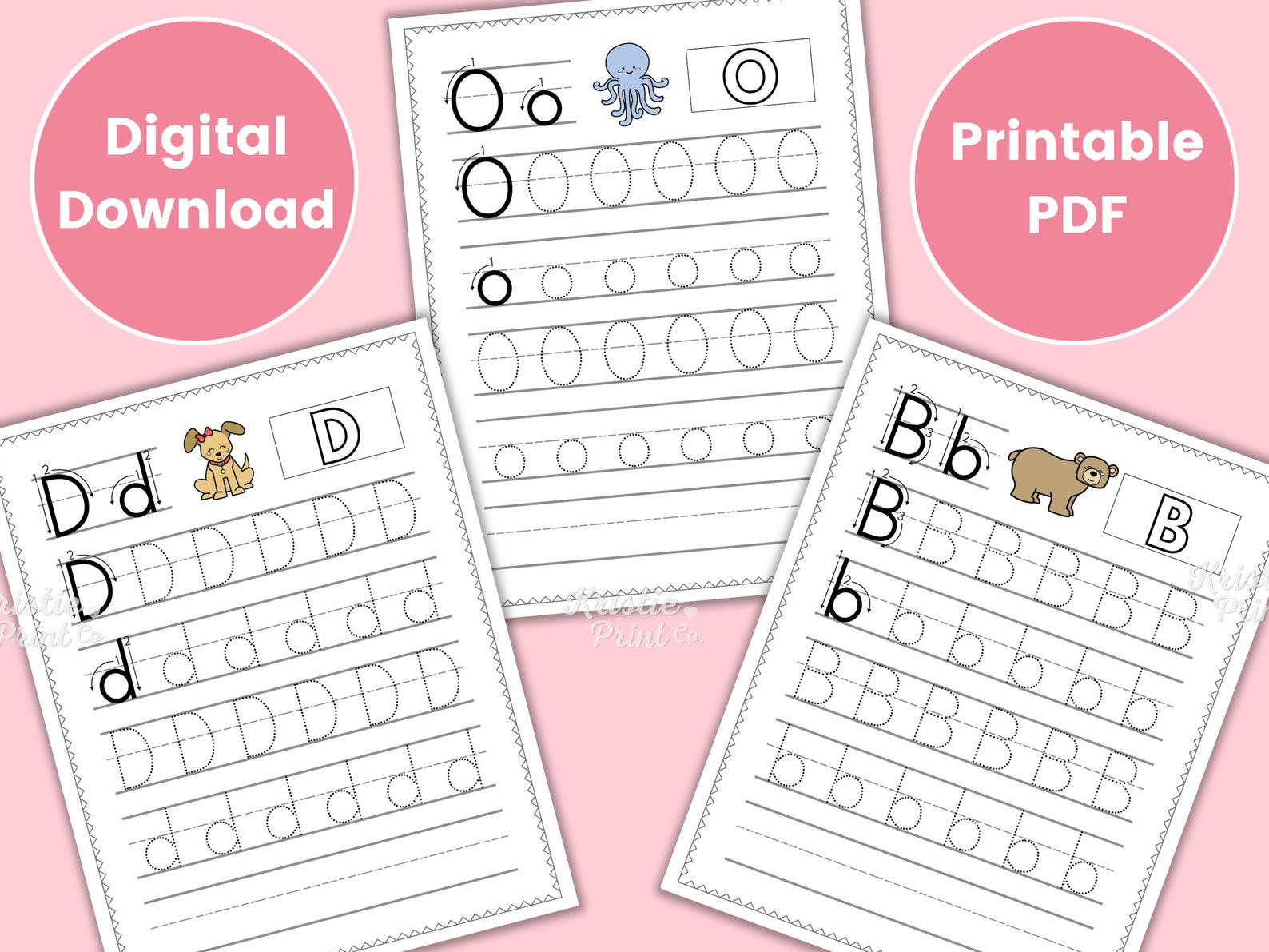 26 Letter Tracing Worksheets, Handwriting Practice Worksheets for Kids ...