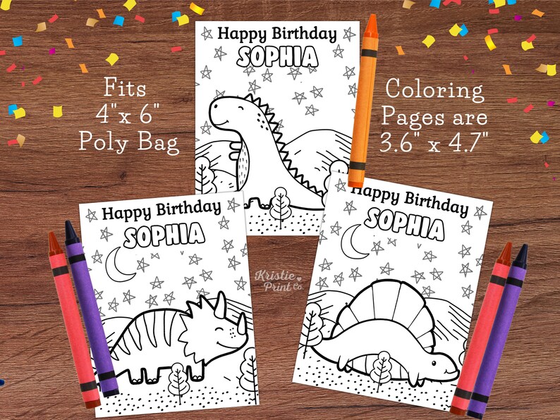 Dinosaur Birthday Theme Personalized Coloring Page Editable Dinosaur ...