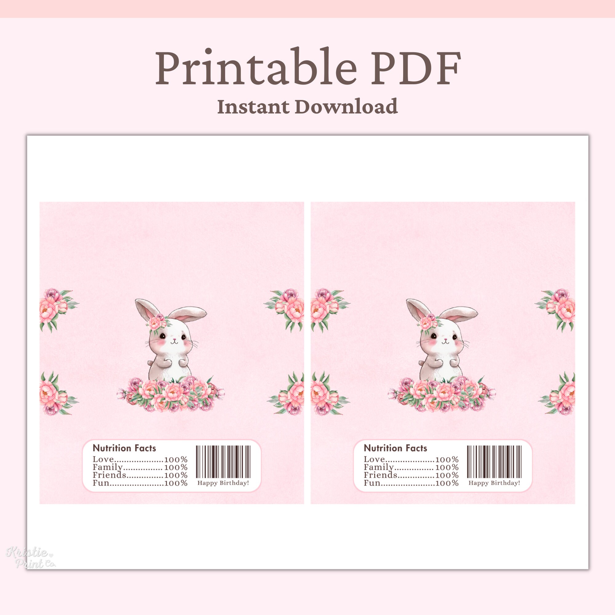 Bunny Candy Bar Wrappers Bunny Baby Shower Favors Birthday Party Girl ...