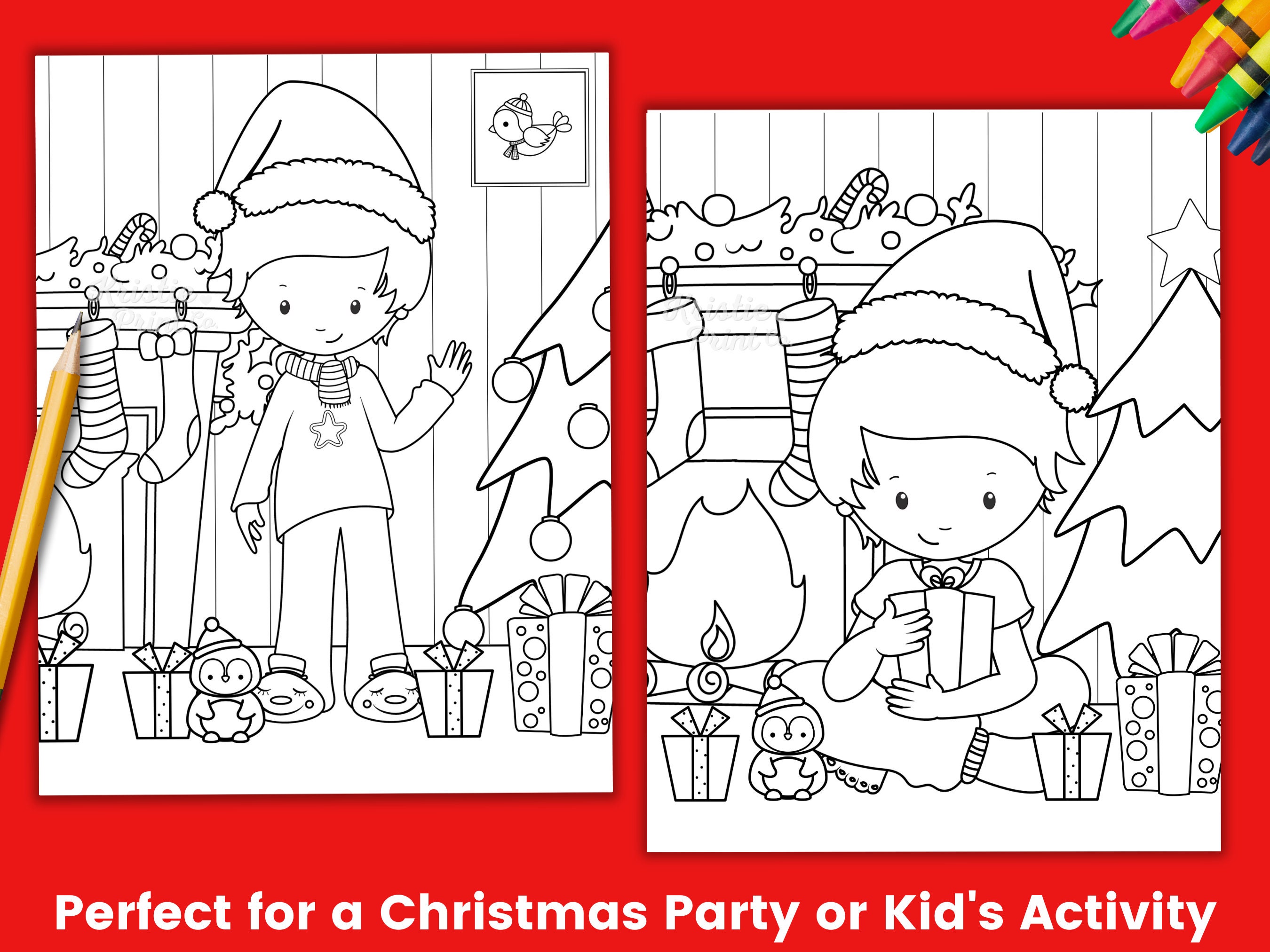 Christmas Coloring Pages, Printable Coloring Pages for Kids, Christmas ...