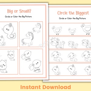 Big Small Worksheets, Preschool Worksheets for Kids, Kindergarten ...