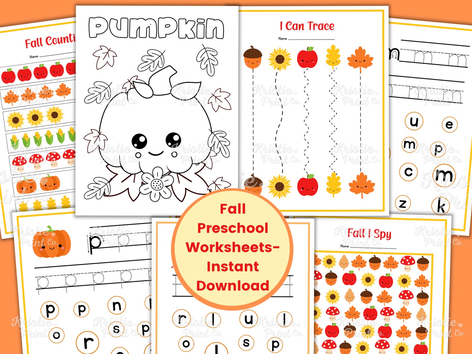 Fall Preschool Worksheets Fall Preschool Printables Fall - Etsy
