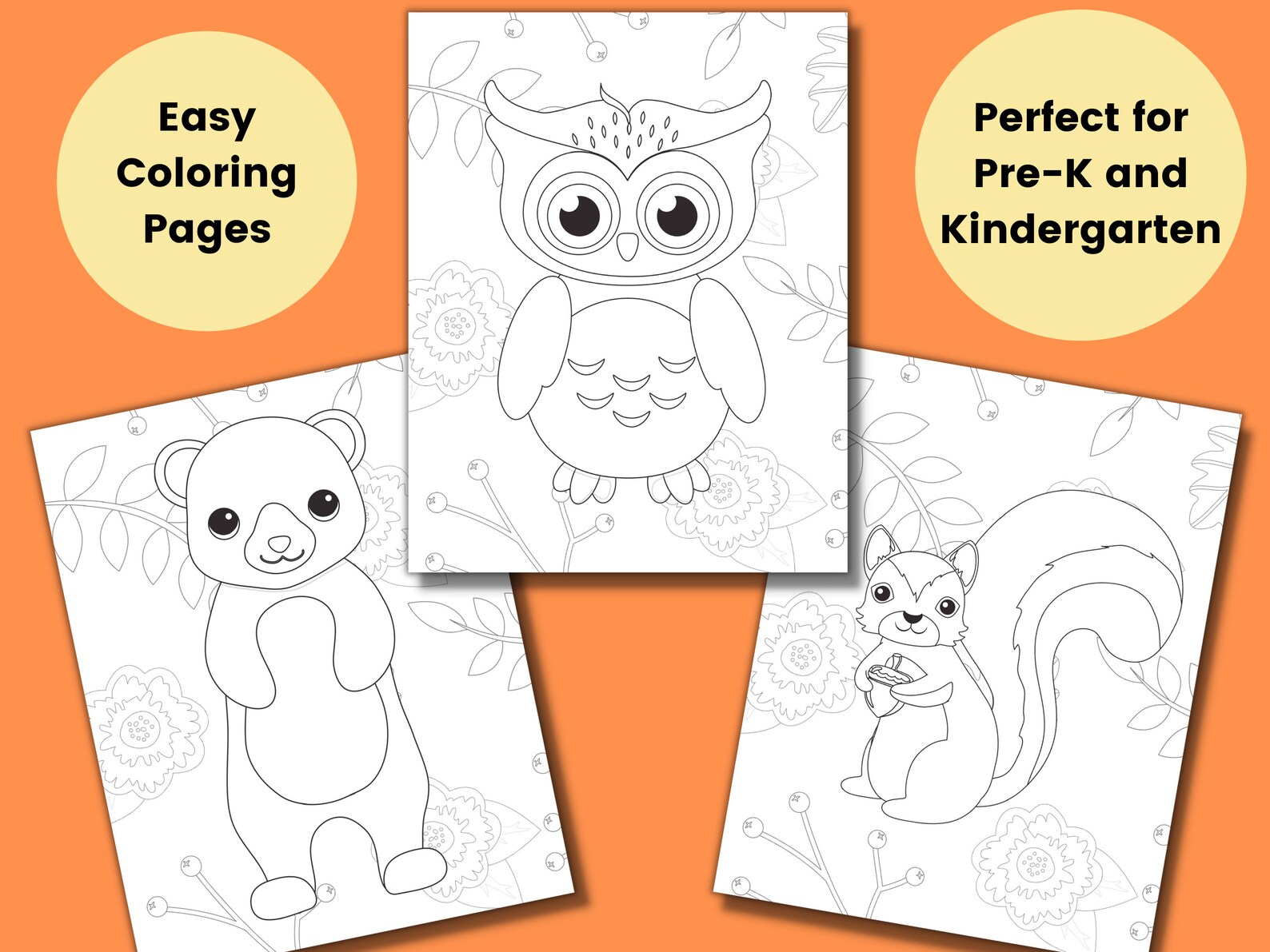 Forest Animal Coloring Pages for Kids Kids Party Games - Etsy