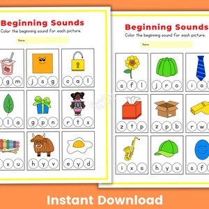 Beginning Sounds Worksheets, Phonics Worksheets, Kindergarten ...