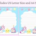 Printable Unicorn Stationery, Little Girl Stationery, Printable Kawaii ...