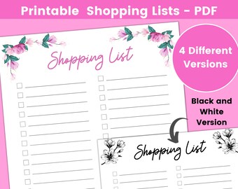 Printable Shopping List 8.5x11 Instant Download PDF Simple Grocery List ...