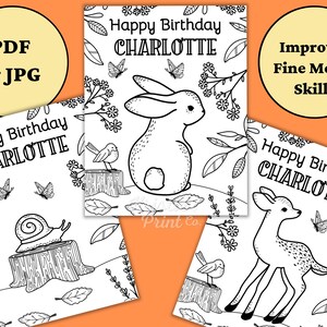 Personalized Woodland Coloring Pages Printable Coloring Page for Kids ...