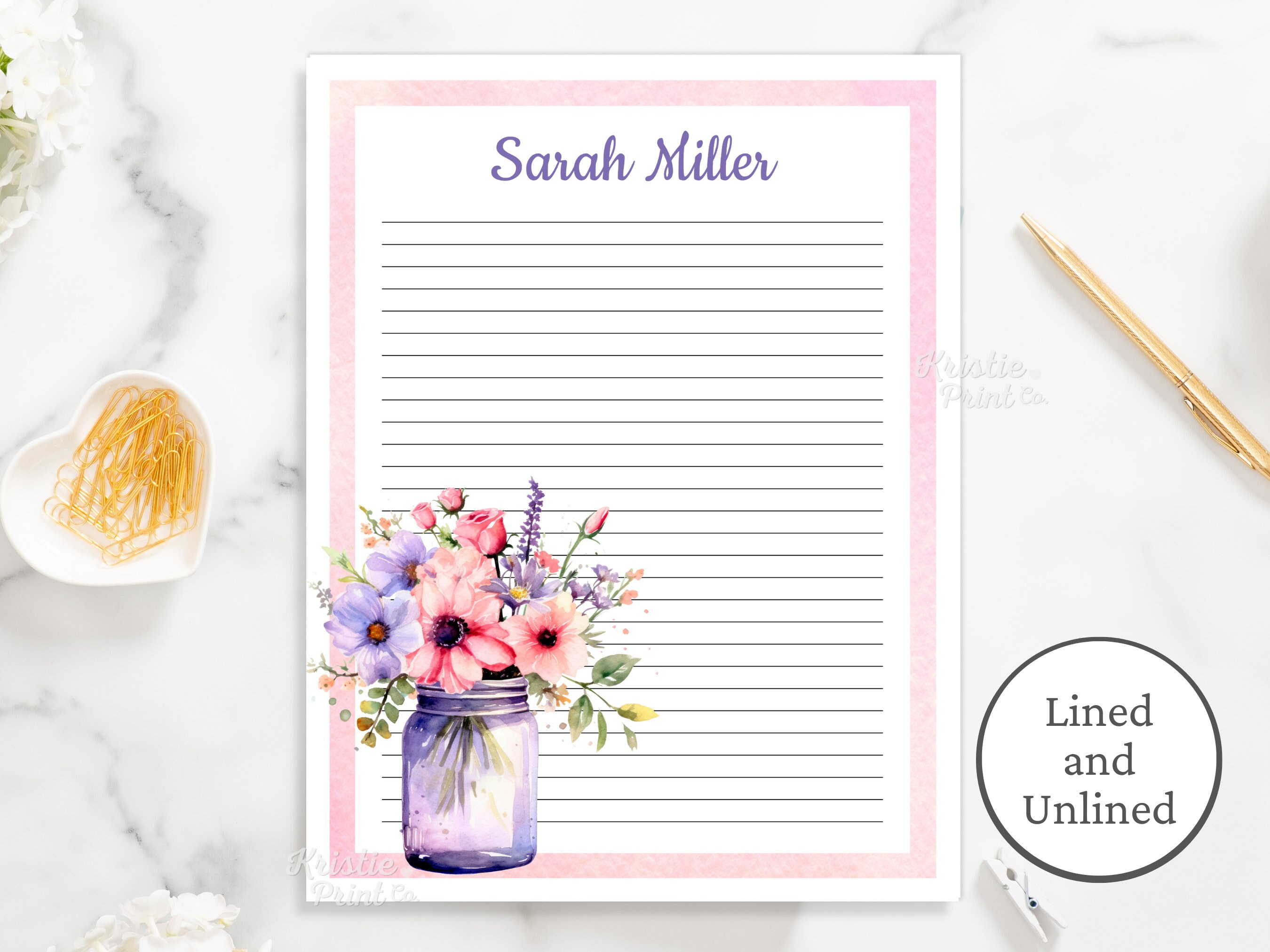 Personalized Stationery, Country Stationary, Wildflower Stationery ...