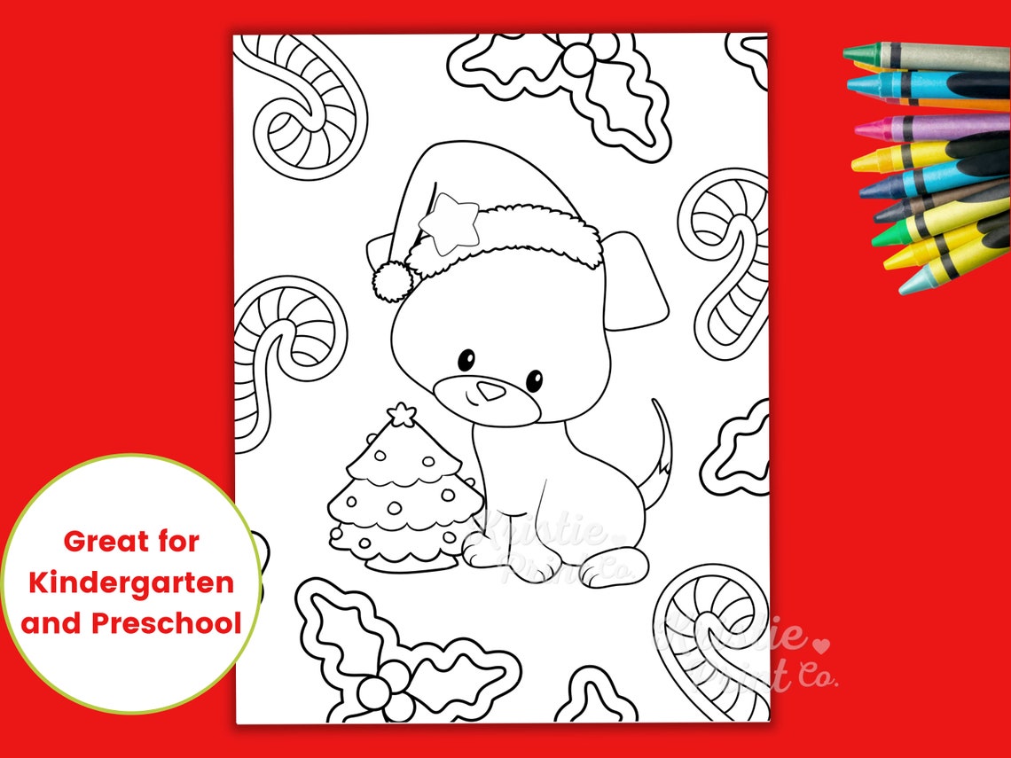 Christmas Dog Coloring Pages, Christmas Coloring Sheets Printable ...