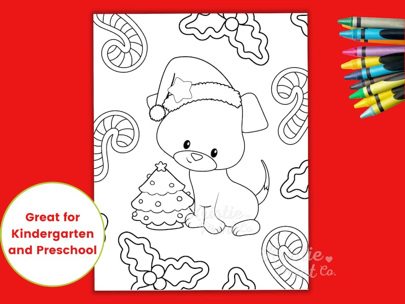 Christmas Dog Coloring Pages, Christmas Coloring Sheets Printable ...