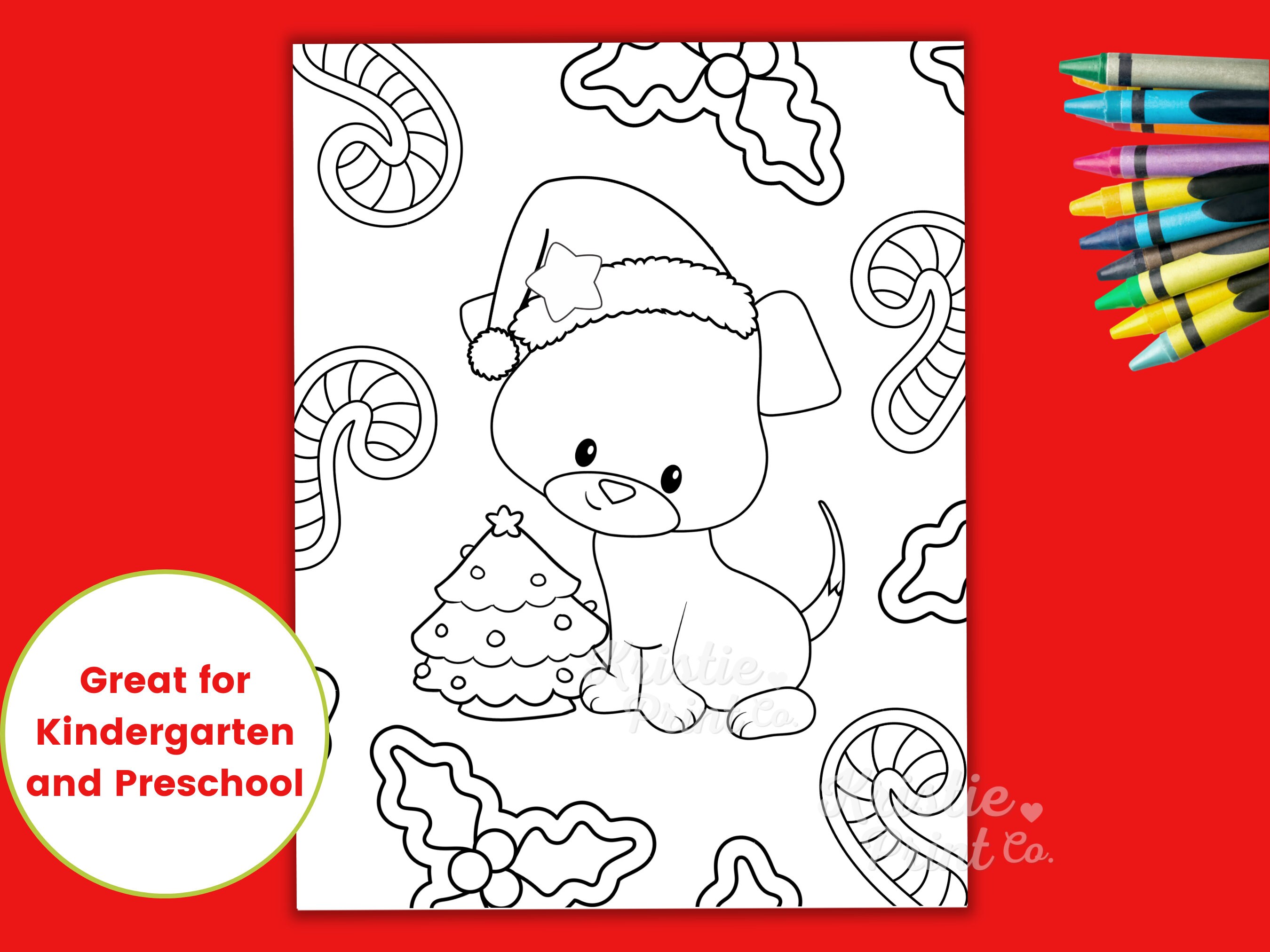 Christmas Dog Coloring Pages, Christmas Coloring Sheets Printable ...