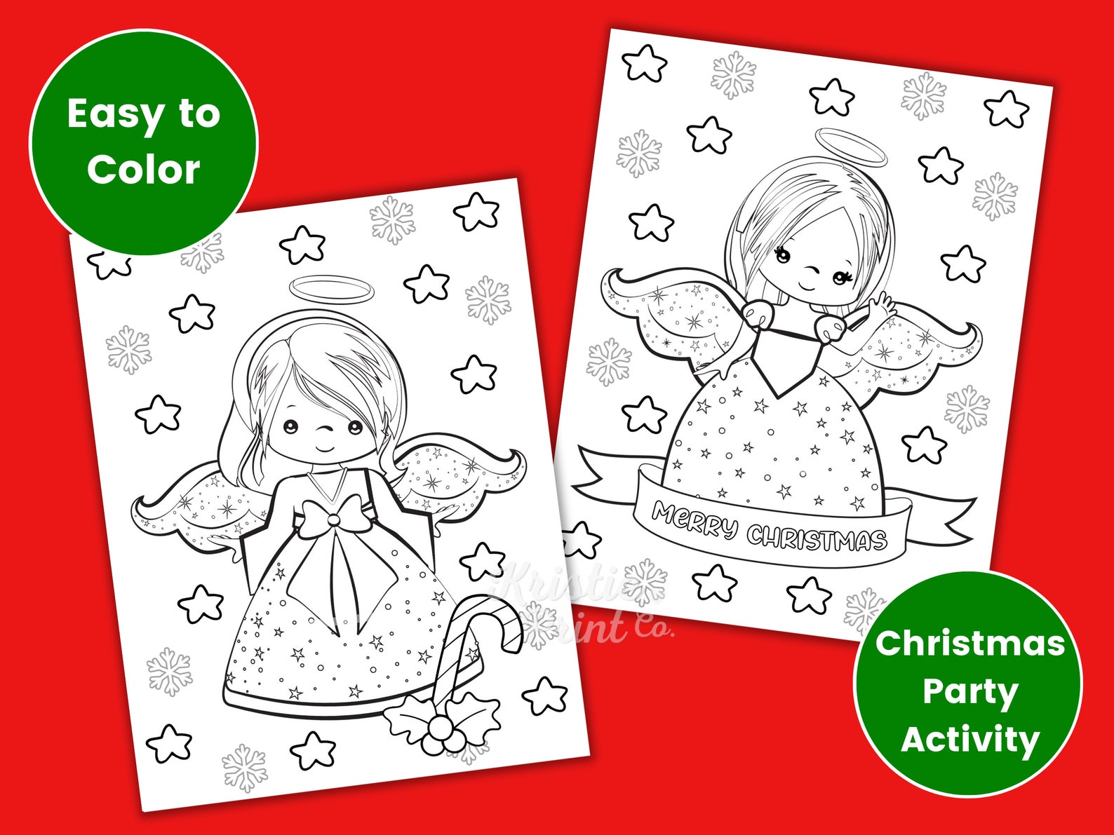 Angel Coloring Pages for Kids, Kids Party Games, Cute Coloring Pages ...