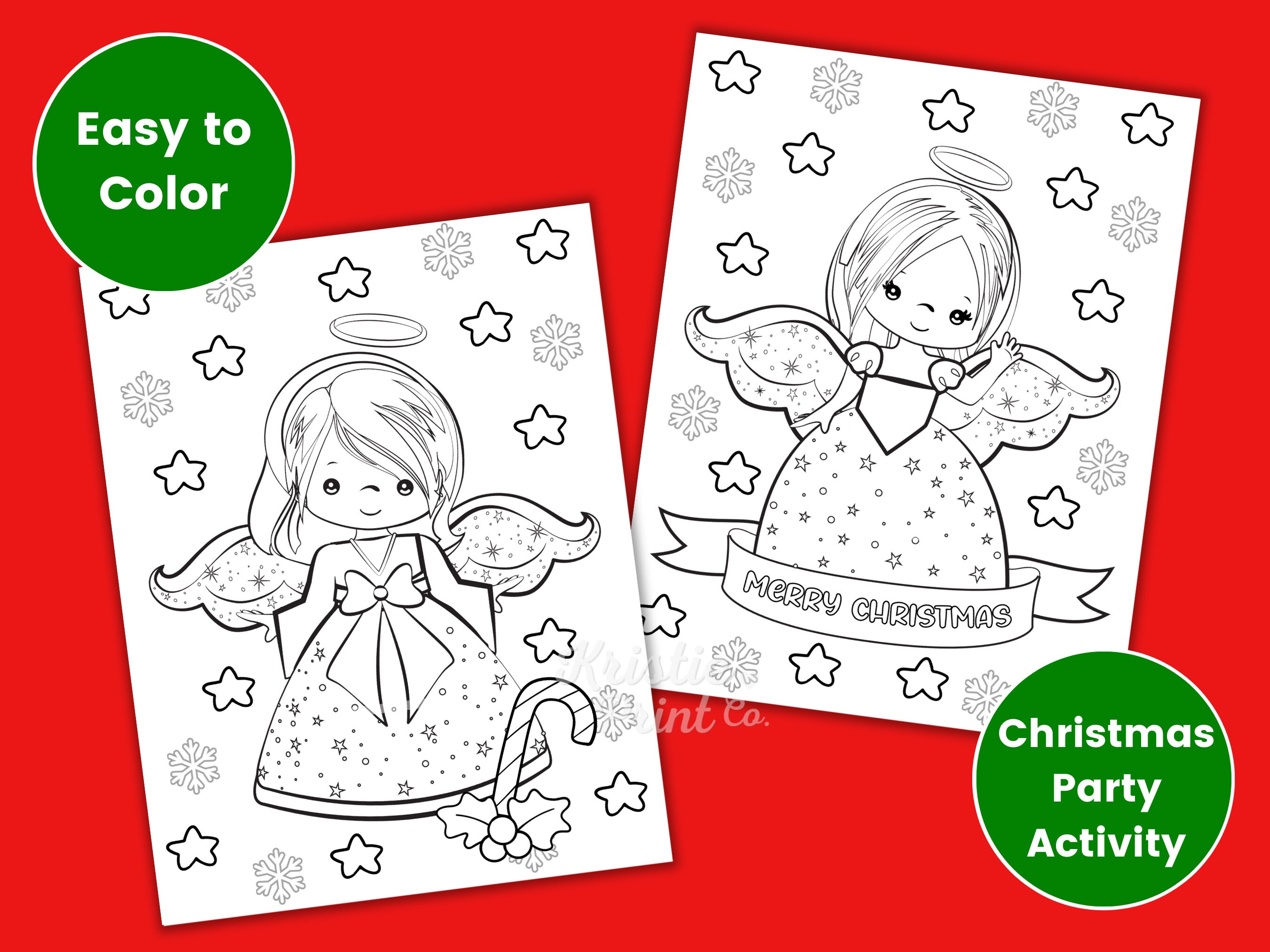 Angel Coloring Pages for Kids, Kids Party Games, Cute Coloring Pages ...