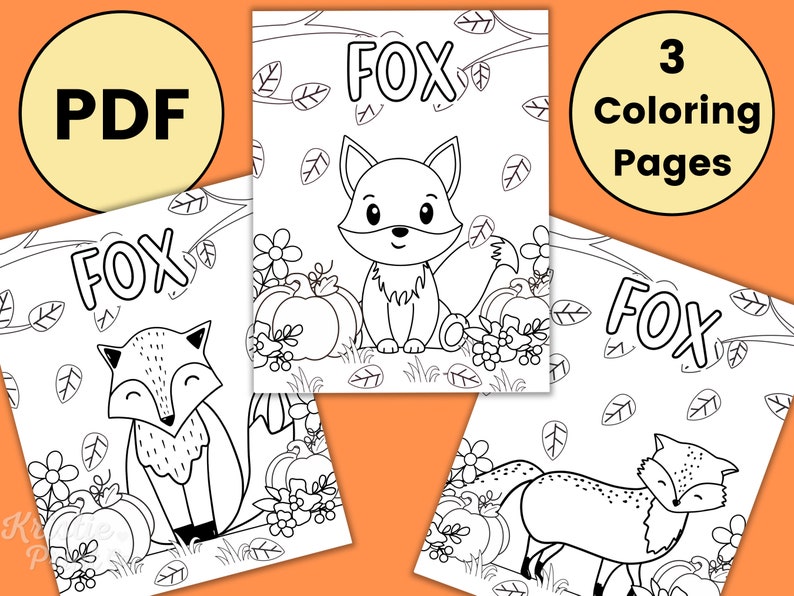 Fox Coloring Pages, Coloring Pages for Kids, Kids Party Games, Fox ...
