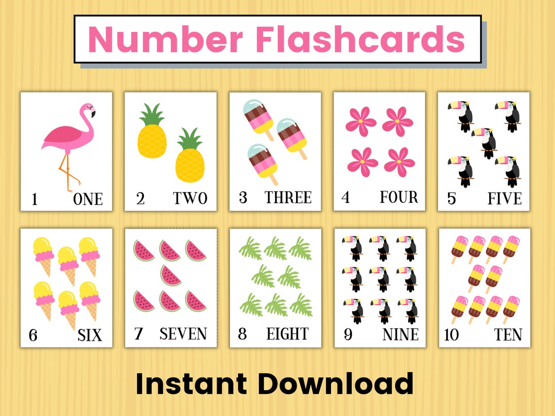 Printable Number Flash Cards, 10 Learning Cards, Baby Toddler & Pre ...
