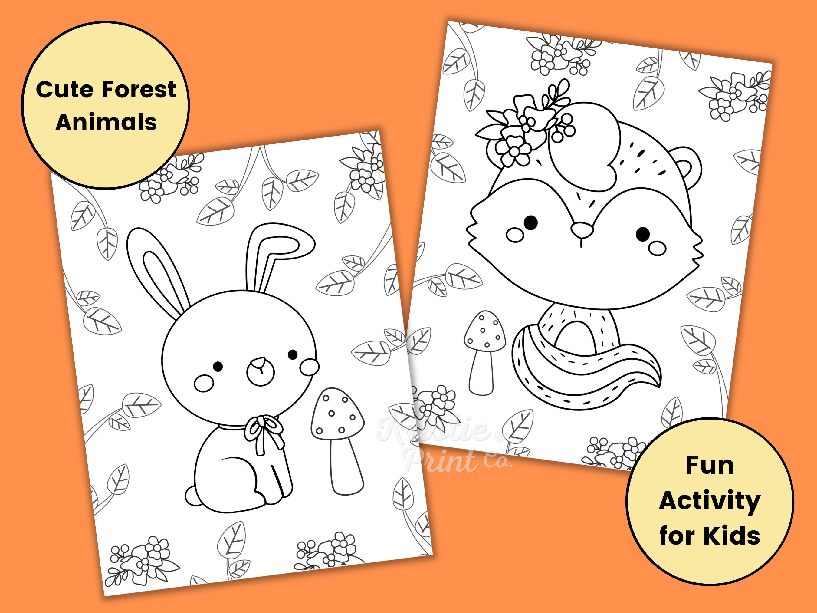 Printable Forest Coloring Pages, Kids Party Games, Forest Birthday ...