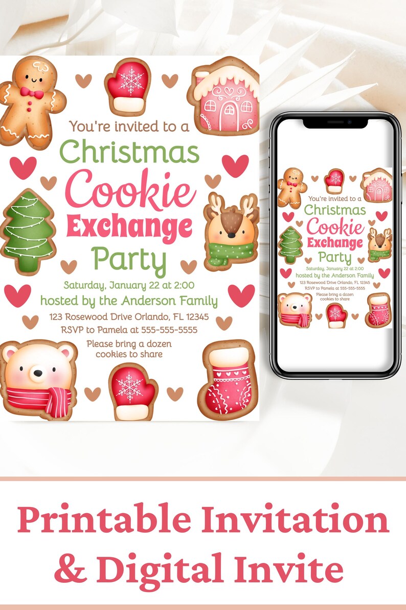 Cookie Swap Invitation Cookie Exchange Invitation Template Cookie Swap ...