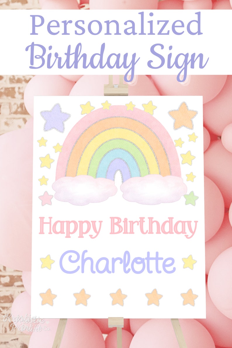 Rainbow Birthday Sign Rainbow Welcome Sign Instant Download Rainbow ...