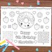 Doughnut Birthday Party Coloring Placemat, Happy Birthday Coloring Page ...