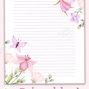 Fairy Stationery, Fairytale Writing Paper, Fantasy Stationery, Floral ...