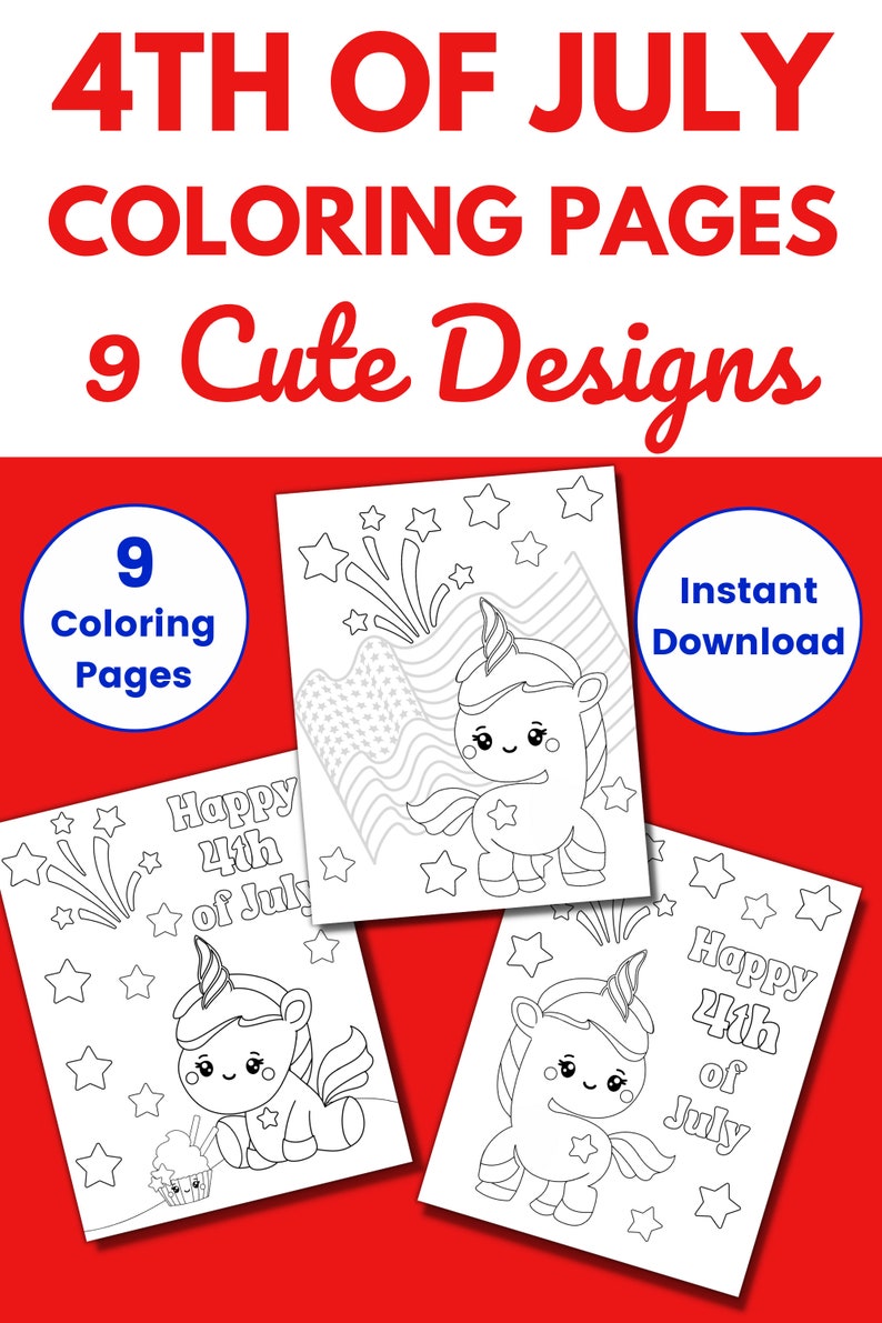 Printable 4th of July Coloring Pages for Kids, Kids Party Games ...