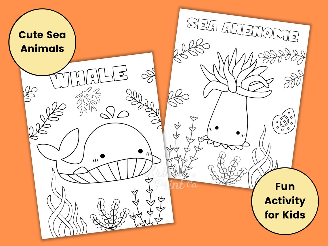 Sea Animal Coloring Pages for Kids, Kids Party Games, Under the Sea ...