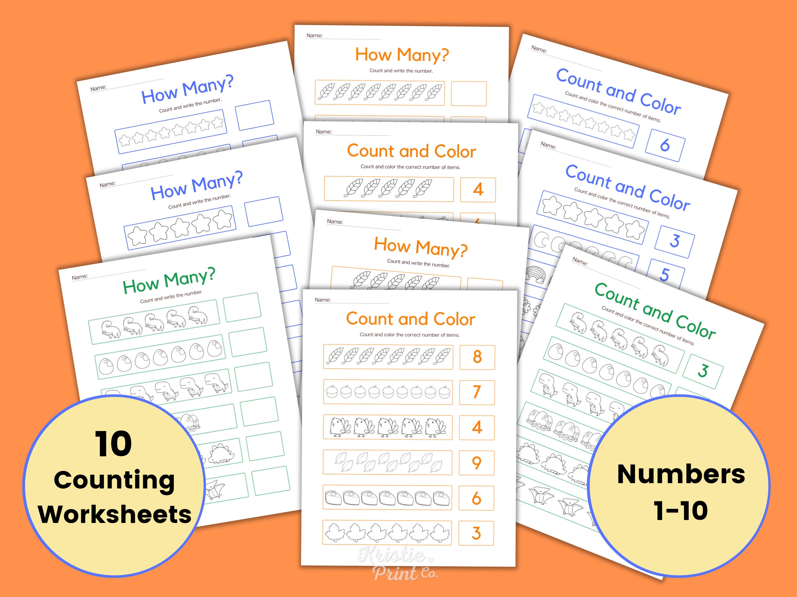 Counting Worksheets, Kindergarten Math Worksheets, Preschool Math ...