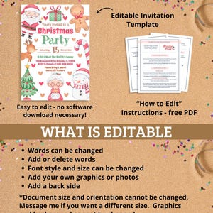 Editable Christmas Party Invitation Kids Christmas Party Invite ...