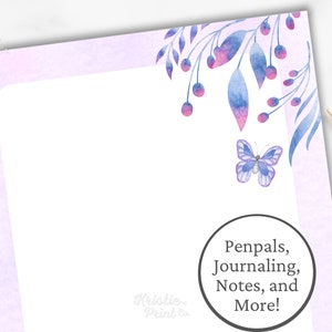 Purple Stationery Set, Butterfly Letter Writing Paper, Letter ...