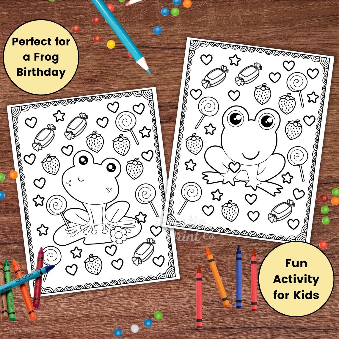 Cute Frog Coloring Page Kawaii Frog Coloring Sheets Frogs Coloring Book ...