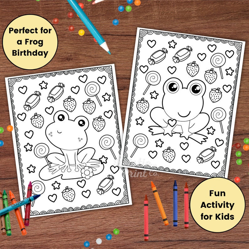 Cute Frog Coloring Page Kawaii Frog Coloring Sheets Frogs Coloring Book ...