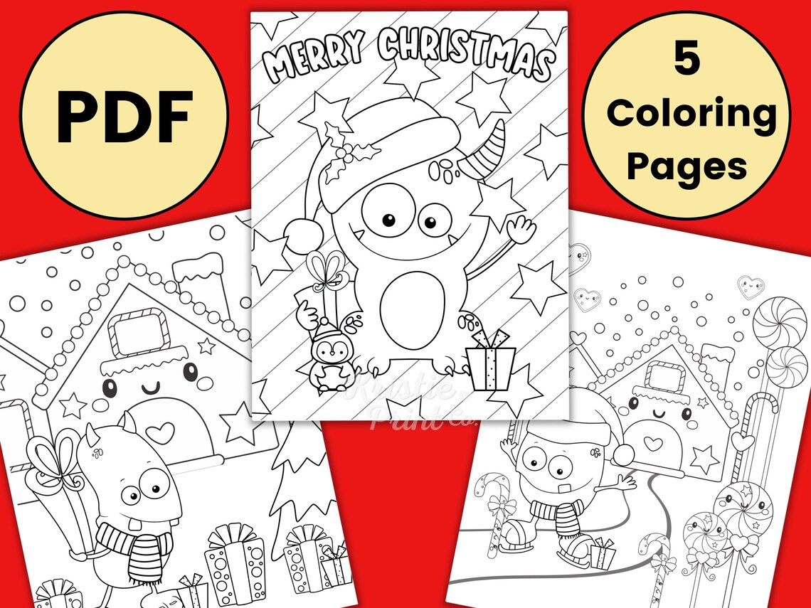 Christmas Coloring Pages for Kids, Monster Coloring Pages, Christmas ...