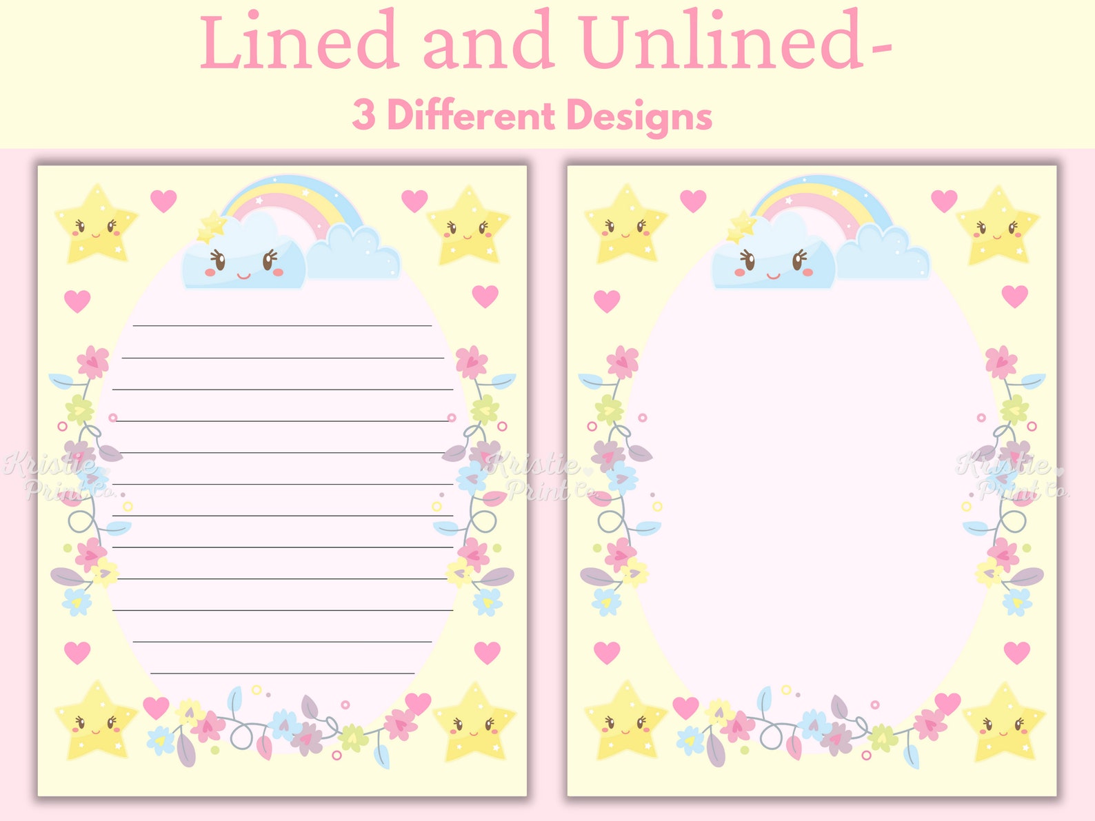 Little Girl Stationery Lined Stationery for Kids Primary - Etsy