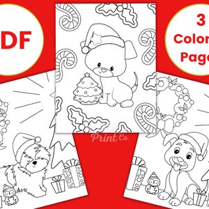 Christmas Dog Coloring Pages, Christmas Coloring Sheets Printable ...