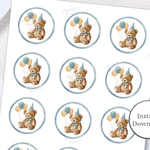 Teddy Bear Cupcake Toppers, Bear Birthday Party, Teddy Bear Party Decor ...