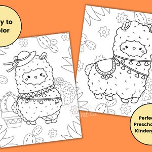 Llama Coloring Pages for Kids, Kids Party Games, Llama Birthday Party ...