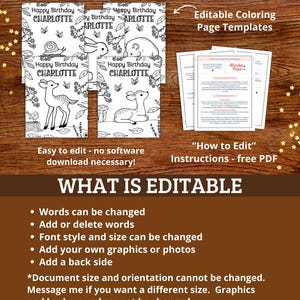 Personalized Woodland Coloring Pages Printable Coloring Page for Kids ...