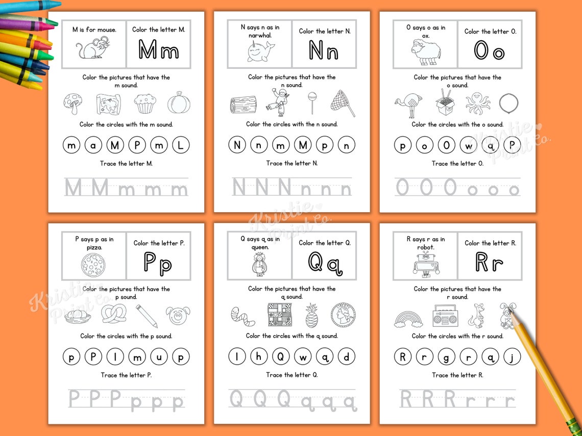 Preschool and Kindergarten Alphabet Worksheets, Uppercase and Lowercase ...