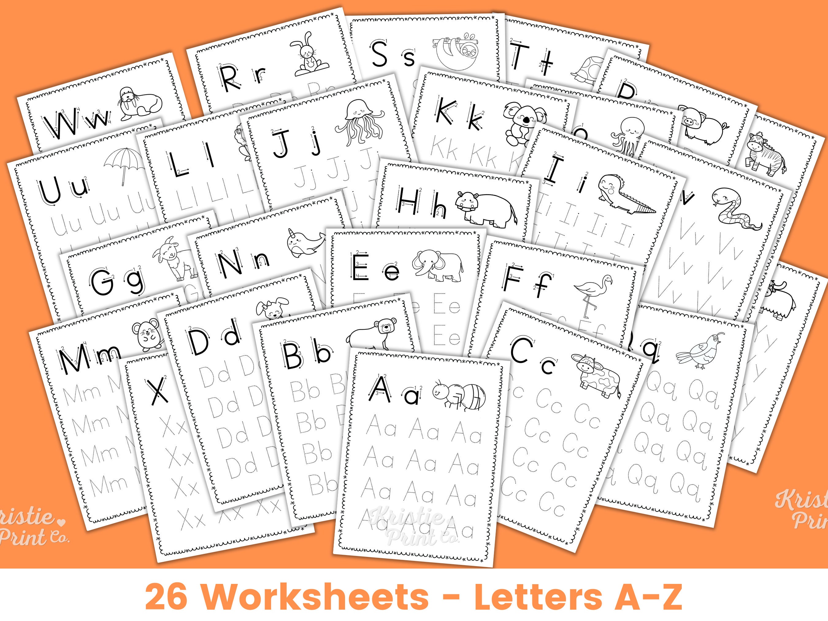 Handwriting Practice for Kids Letter Tracing Worksheets - Etsy