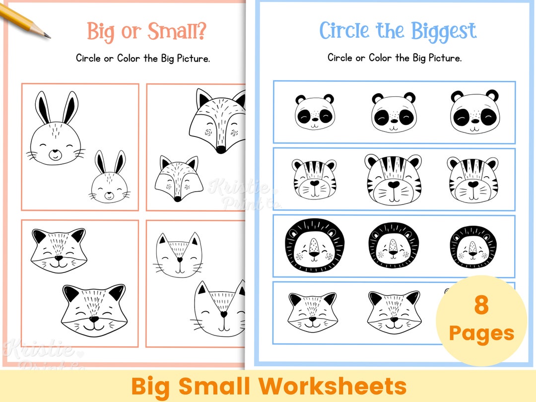 Big Small Worksheets, Learning Sizes Printable, Preschool Worksheets ...
