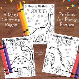 Dinosaur Birthday Theme Personalized Coloring Page Editable Dinosaur ...