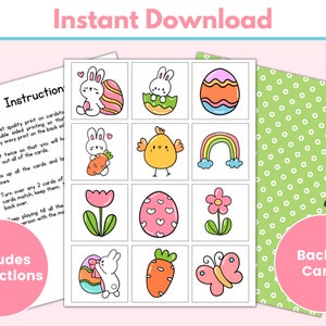 Memory Game Printable, Easter Game Printables, Matching Card Game ...