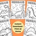 Dinosaur Coloring Pages for Kids, Dinosaur Birthday Favors, Kids Party ...