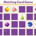 Fruit Matching Game Printable, Matching Card Game, Memory Game ...