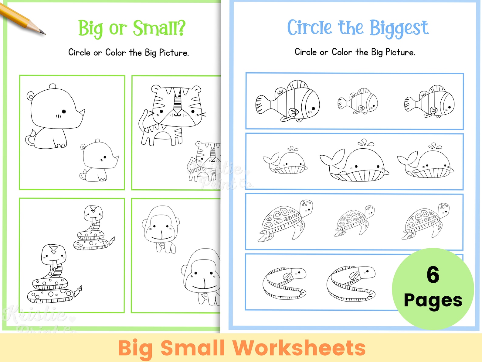 Big Small Worksheets, Preschool Worksheets for Kids, Kindergarten ...