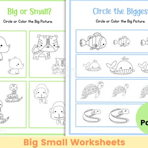 Big Small Worksheets, Preschool Worksheets for Kids, Kindergarten ...